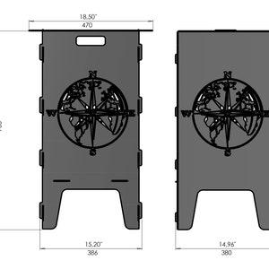 Compass Fire Pit Grill DXF Files for Plasma, Laser, CNC, Fire Pit ...