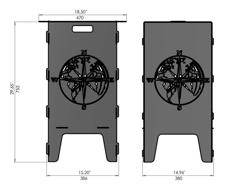 Compass Fire Pit Grill DXF Files for Plasma Laser CNC Fire - Etsy
