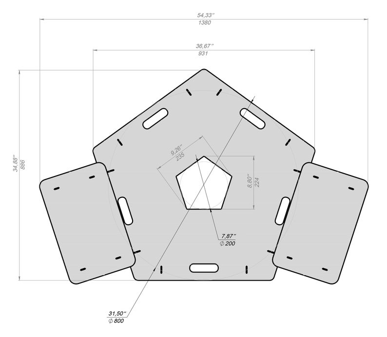 Pentagon Fire Plate 80 Cm for Fire Barrel and Kettle Barbecue - Etsy