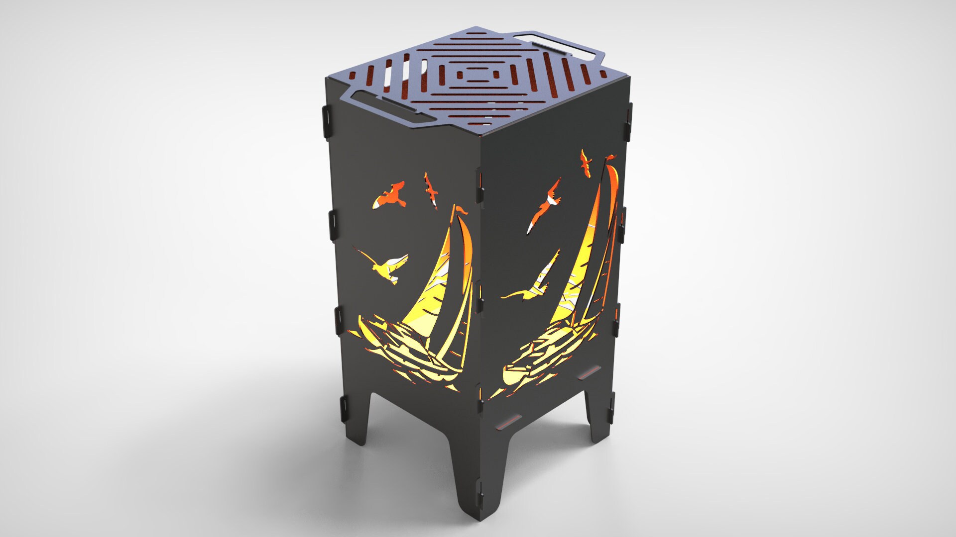 Sailboat Fire Pit Grill DXF Files for Plasma Laser CNC Fire - Etsy
