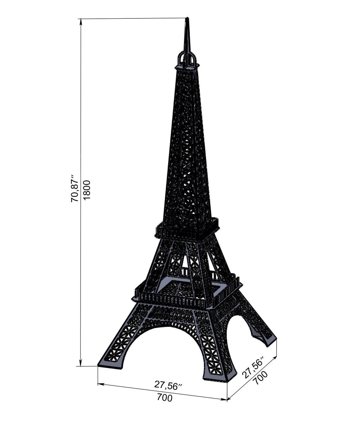 Eiffel Tower Garden Decor DXF files for plasma laser water | Etsy