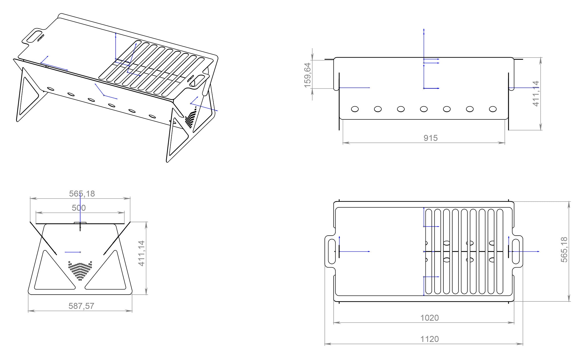 Brasero Parrilla de dibujo técnico en formatos DXF SVG. Al - Etsy España Brasero Parrilla de dibujo técnico en formatos DXF SVG. Al - Etsy España
