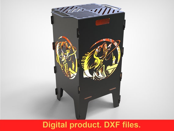 Fishing V3 Fire Pit Grill DXF Files for Plasma Laser CNC | Etsy Canada