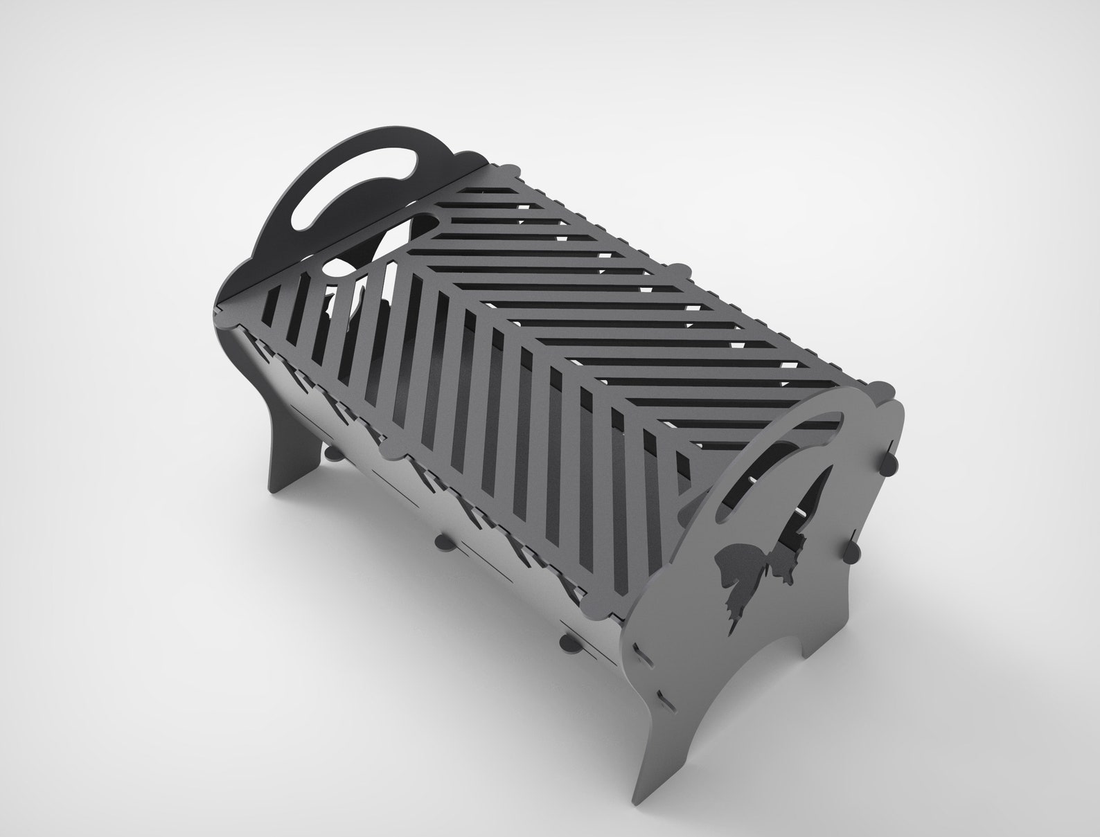 Fire Pit With Butterfly, Grill DXF Files for Plasma, Laser, CNC, Fire ...