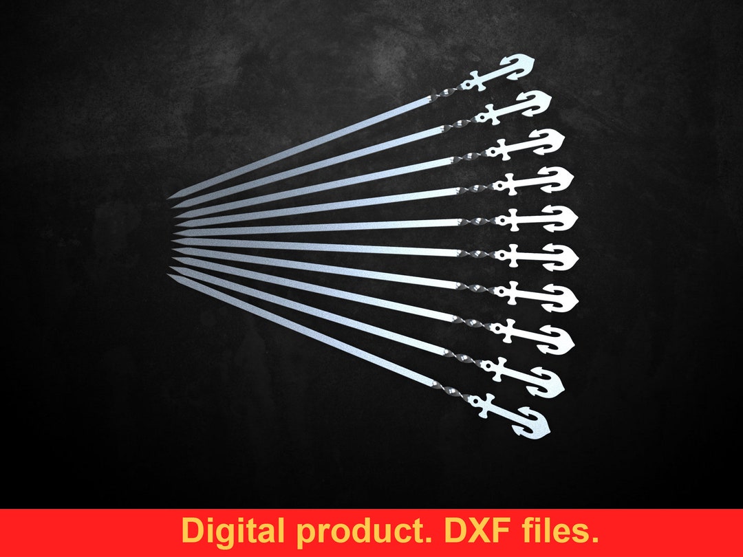 Skewers Anchor, DXF Files for Plasma, Laser, CNC. Kebab Skewers for ...