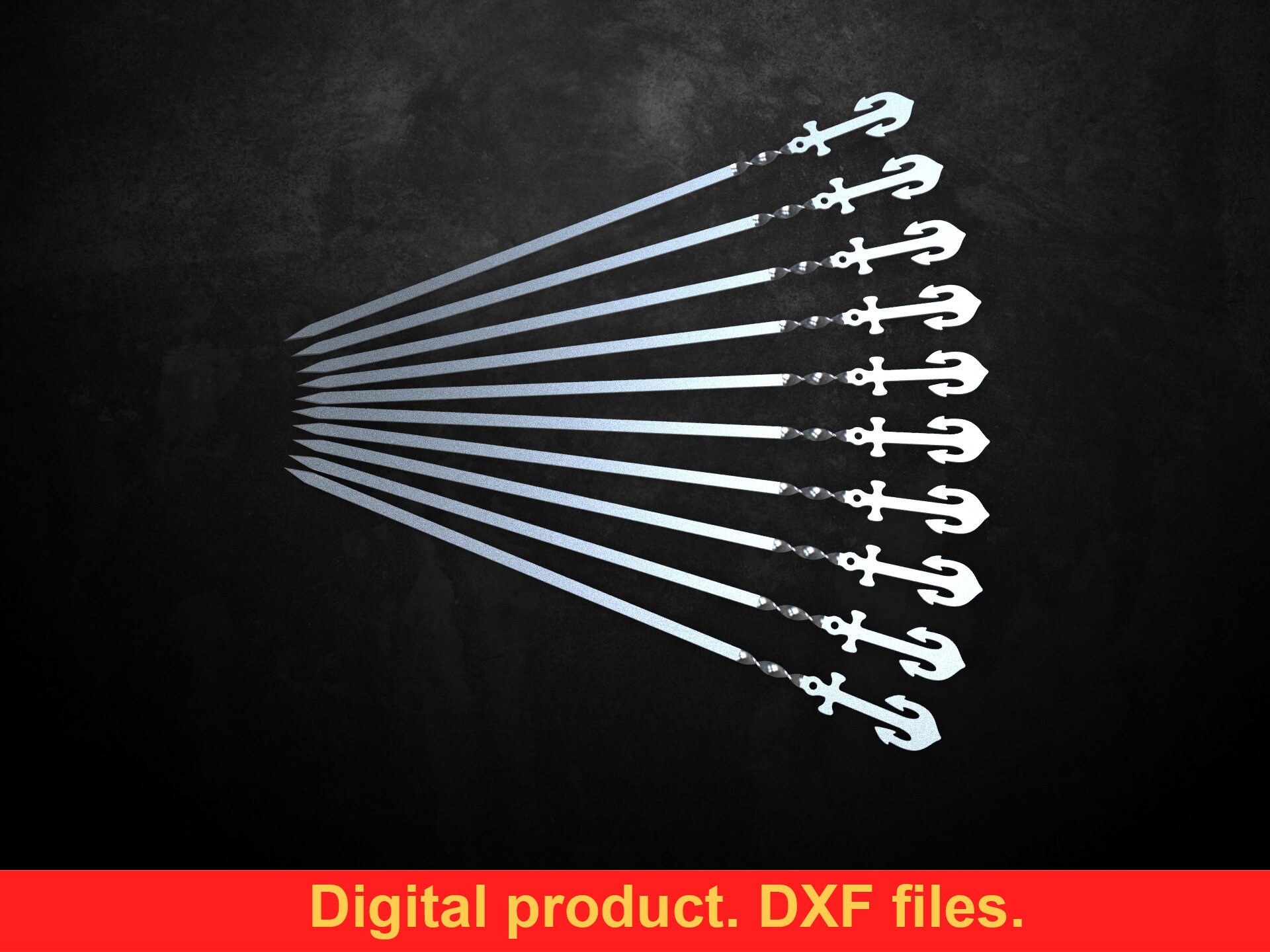 Skewers Anchor DXF Files for Plasma Laser CNC. Kebab | Etsy