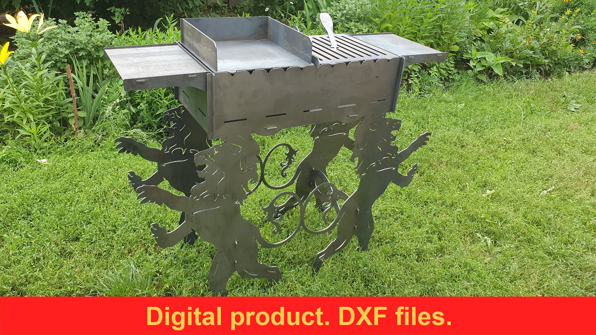 Grill Lion Fire Pit DXF Files for Plasma Laser Water Cutting | Etsy