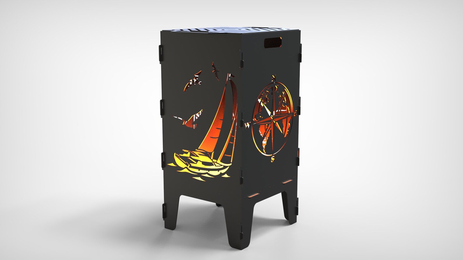 Compass and Sailboat Fire Pit Grill DXF Files for Plasma - Etsy