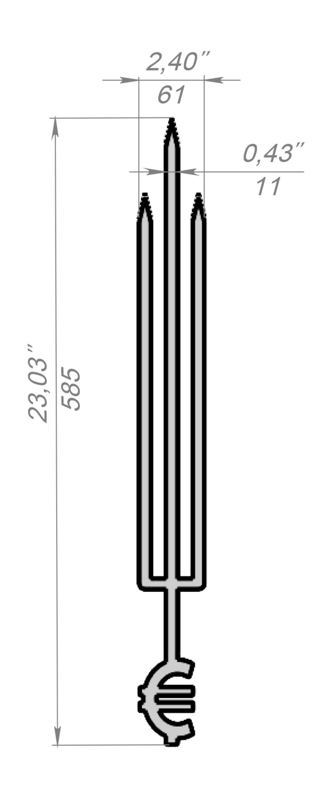 Skewers Trident Euro DXF Files for Plasma Laser CNC. Kebab | Etsy