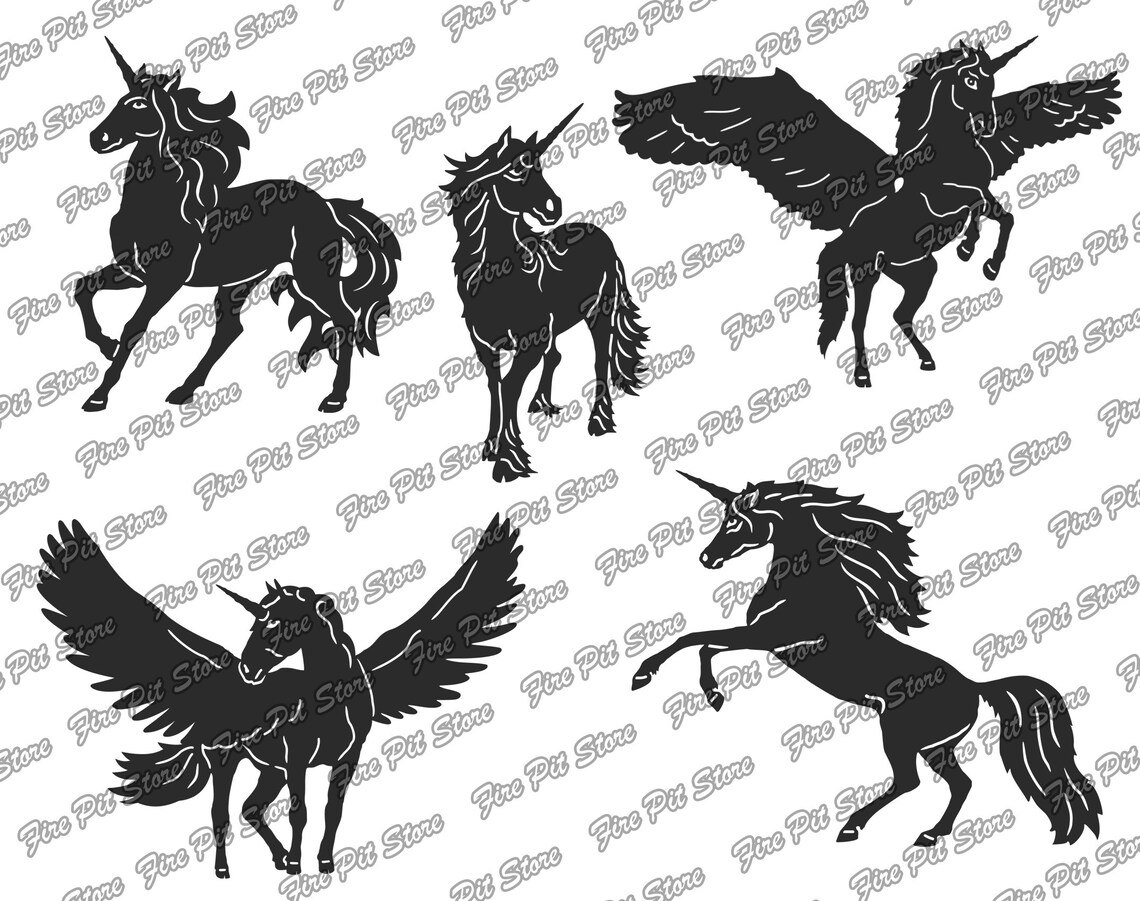 Bundle Unicorns. Vector Art File. Digital Files Dxf Svg Png | Etsy