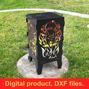 Fire Wolf, Fire Pit Grill DXF Files for Plasma, Laser, CNC, Fire Pit ...