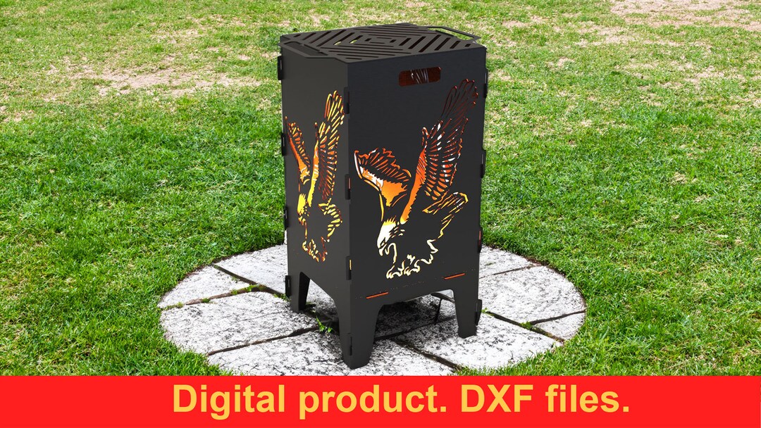 Archivos DXF de parrilla Eagle Fire Pit para plasma, láser, CNC, Fire ...
