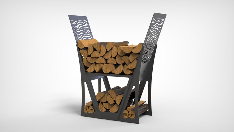 Firewood Rack V1 Modern DXF Files for Plasma Laser Cutting | Etsy