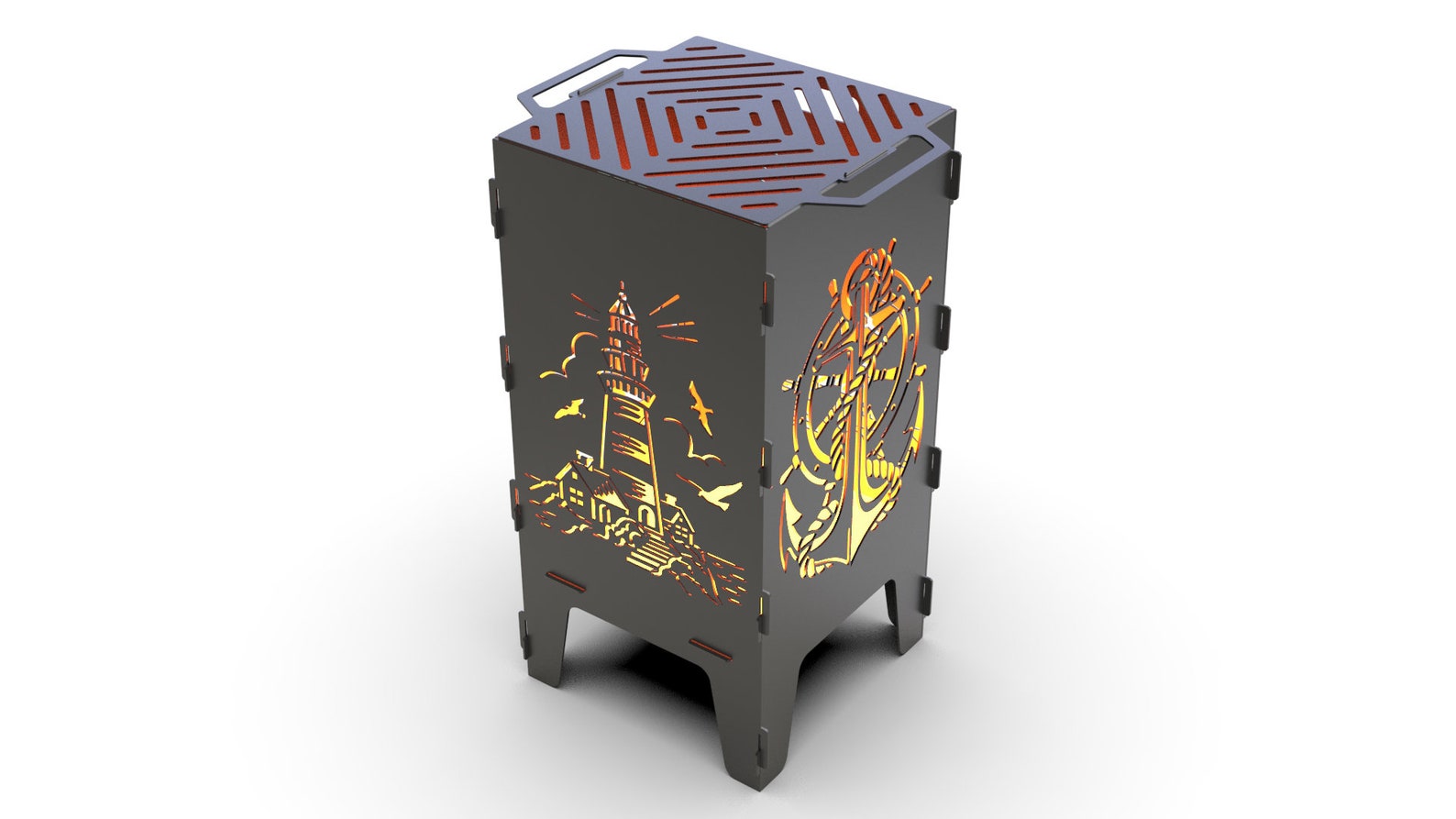 Lighthouse and Anchor Fire Pit Grill DXF Files for Plasma | Etsy