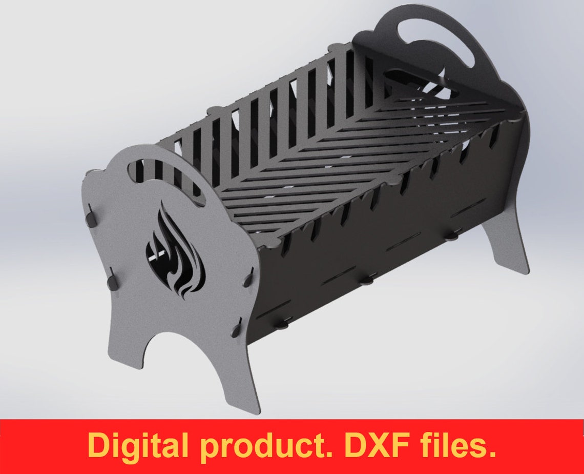 Fire Pit With Fire Grill DXF Files for Plasma Laser CNC - Etsy Canada