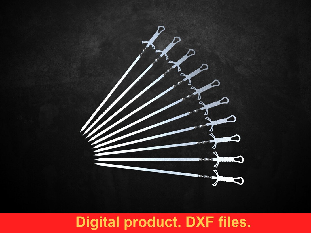 Skewers Sword V2, DXF Files for Plasma, Laser, CNC. Kebab Skewers for ...