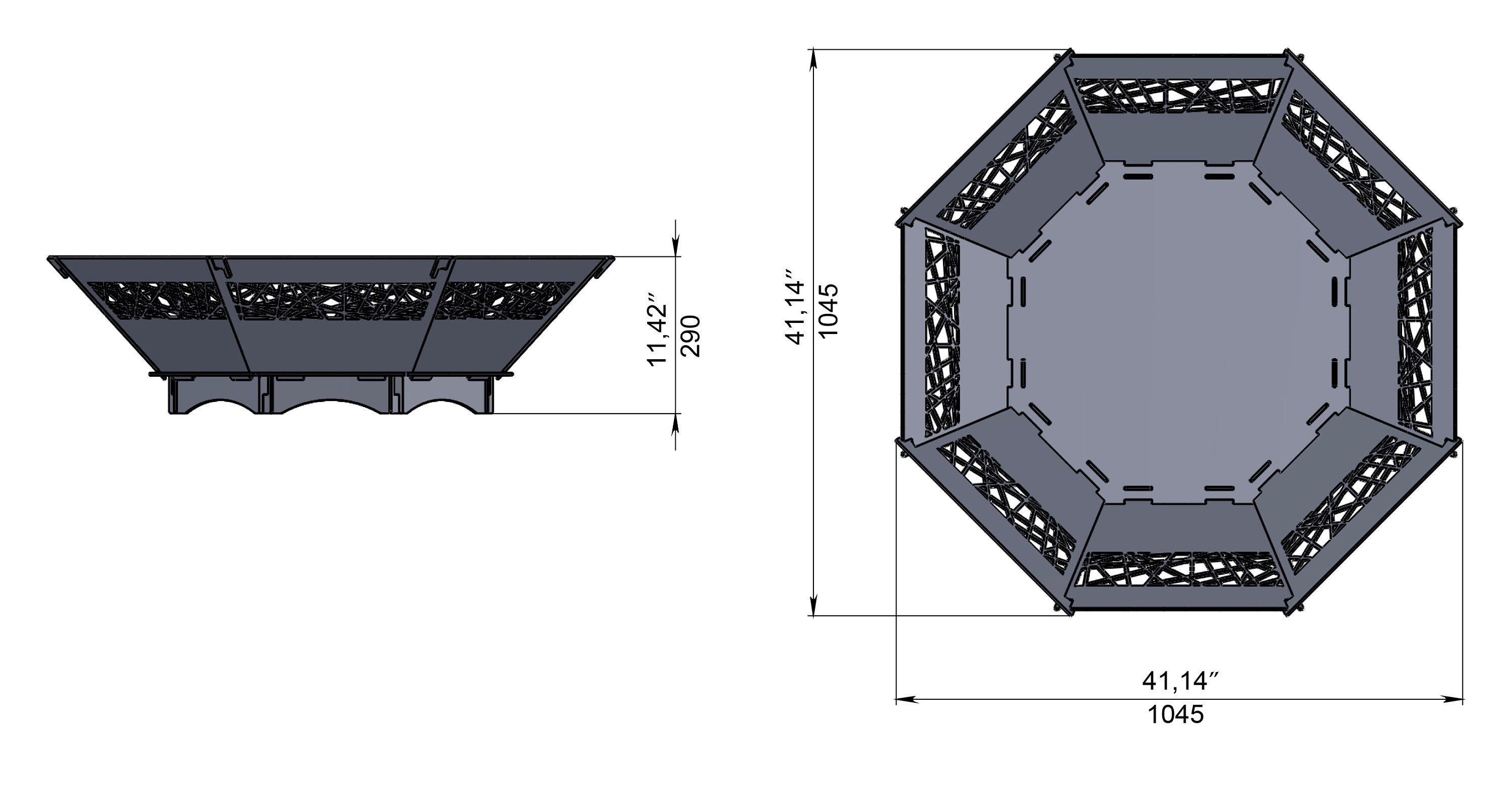 Octagon Fire Pit V1 DXF Files for Plasma Laser Cutting CNC. - Etsy Canada