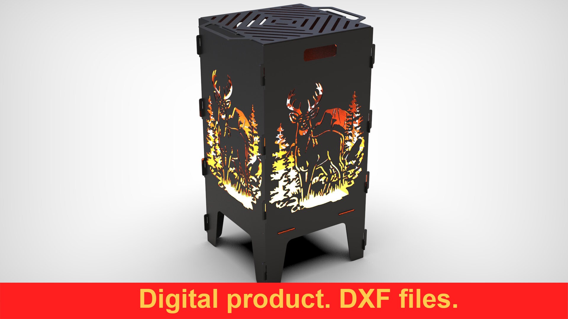 Deer Nature Fire Pit Grill DXF Files for Plasma Laser CNC | Etsy