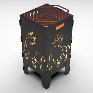 Bull Fire Pit Grill DXF Files for Plasma, Laser, CNC, Fire Pit. Mangal ...