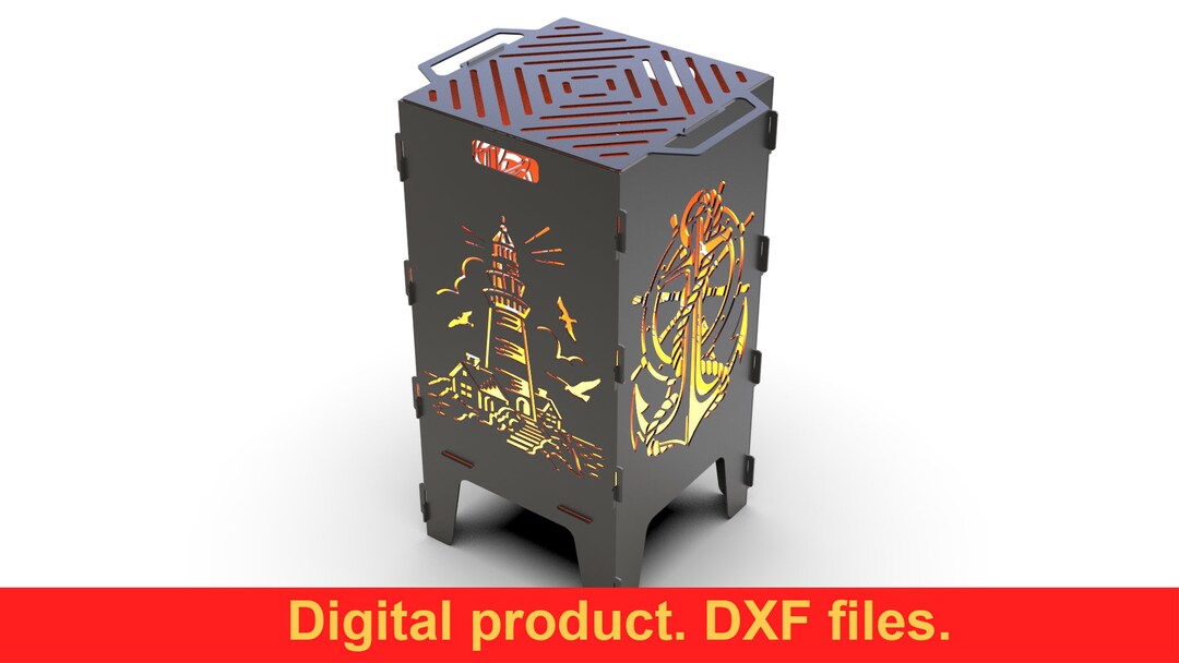 Lighthouse and Anchor Fire Pit Grill DXF Files for Plasma - Etsy