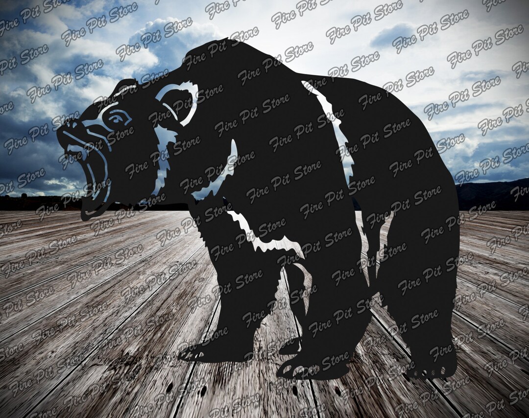 Bear V9. Vector Art File. Digital Files Dxf, Svg, Png, Ai, Eps, Cdr for ...