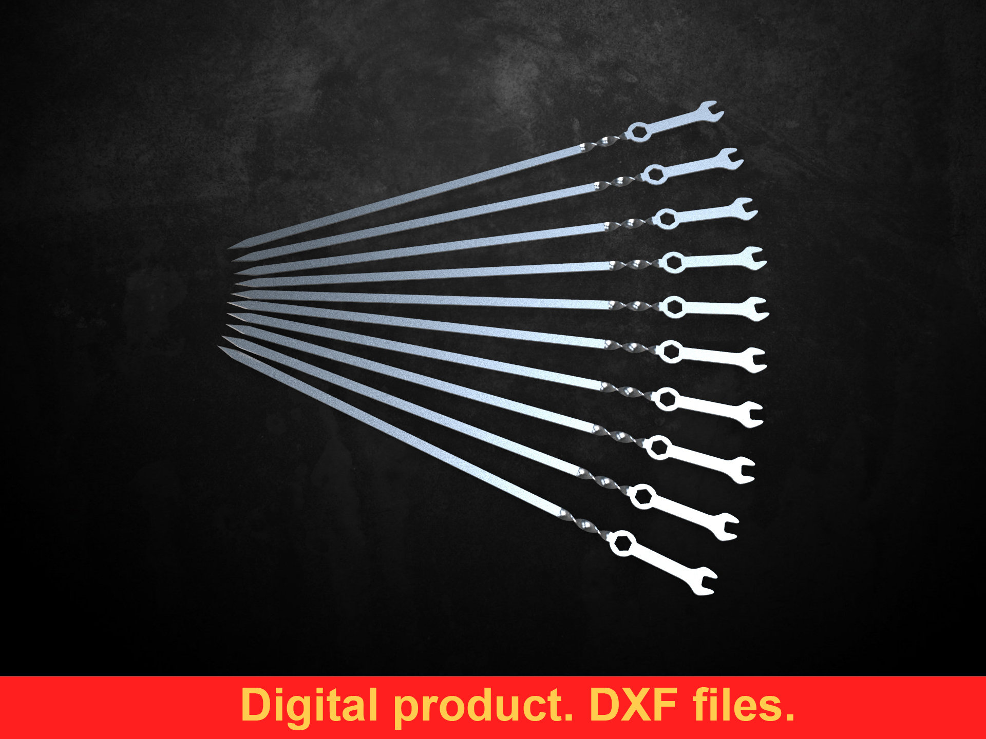 Skewers Wrench DXF Files for Plasma Laser CNC. Kebab - Etsy