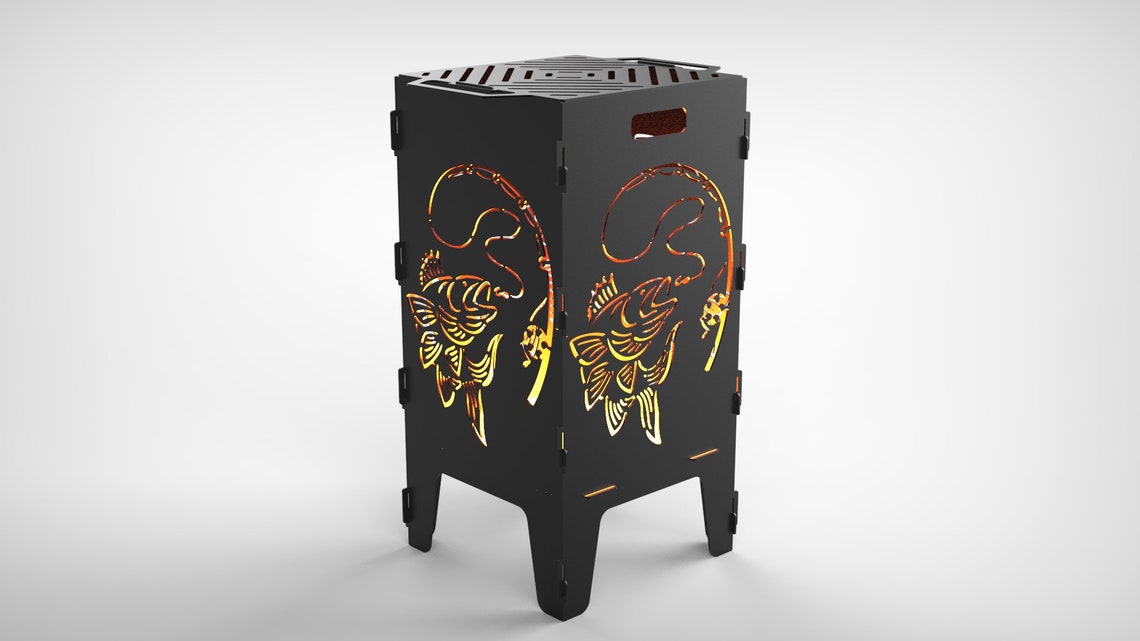 Fish Fishing Fire Pit Grill DXF Files for Plasma Laser CNC - Etsy