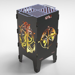 Compass and Anchor Fire Pit Grill DXF Files for Plasma, Laser, CNC ...