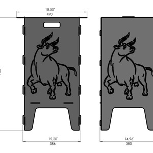 Bull Fire Pit Grill DXF Files for Plasma, Laser, CNC, Fire Pit. Mangal ...