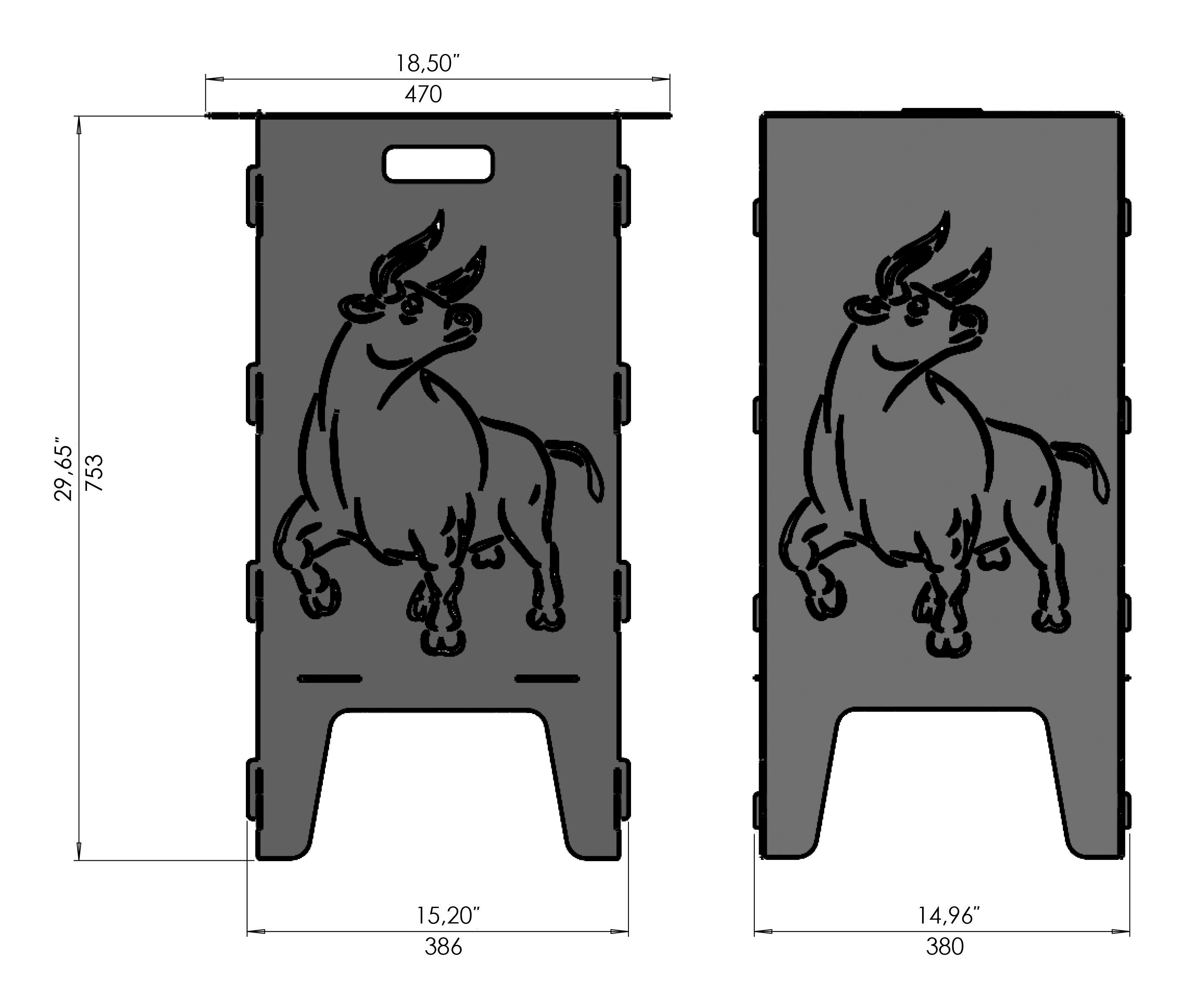 Bull Fire Pit Grill DXF Files for Plasma Laser CNC Fire - Etsy