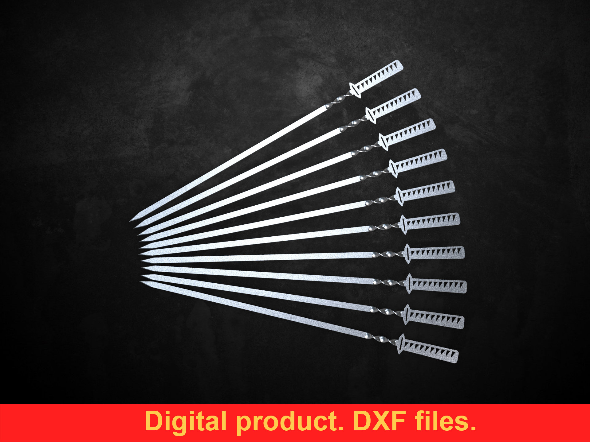 Skewers Katana DXF Files for Plasma Laser CNC. Kebab - Etsy