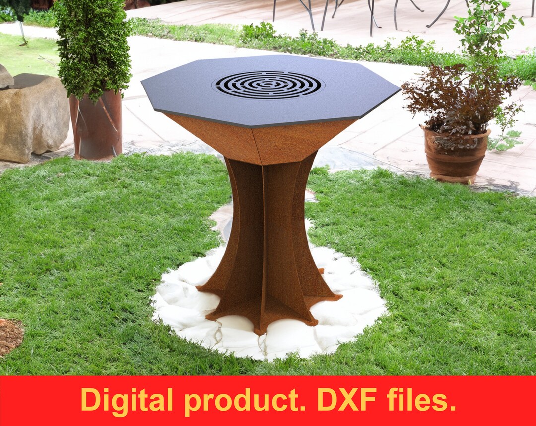Fire Pit Octagonal Grill DXF Files for Plasma, Laser, CNC. Wood Grill ...