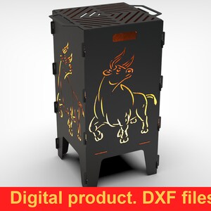 Bull Fire Pit Grill DXF Files for Plasma Laser CNC Fire - Etsy