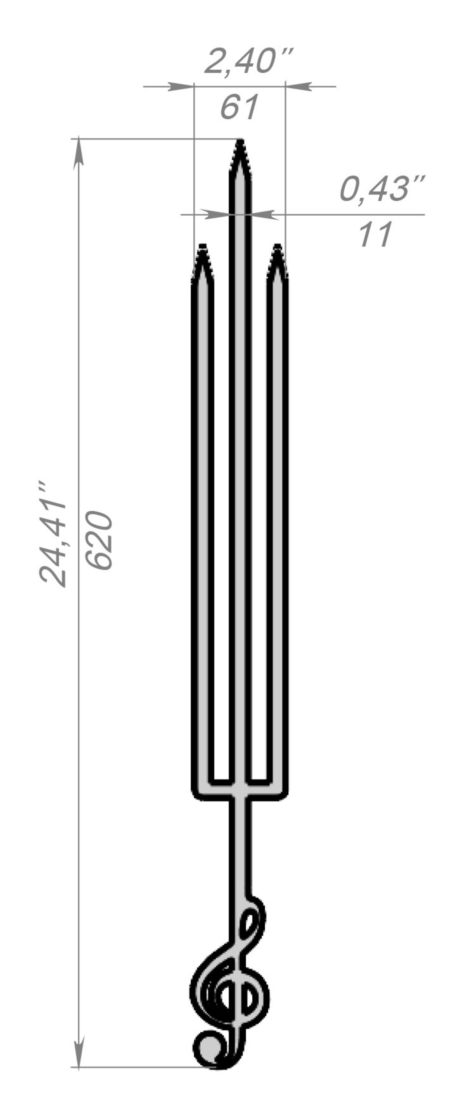 Skewers Trident Treble Clef DXF Files for Plasma Laser CNC. - Etsy