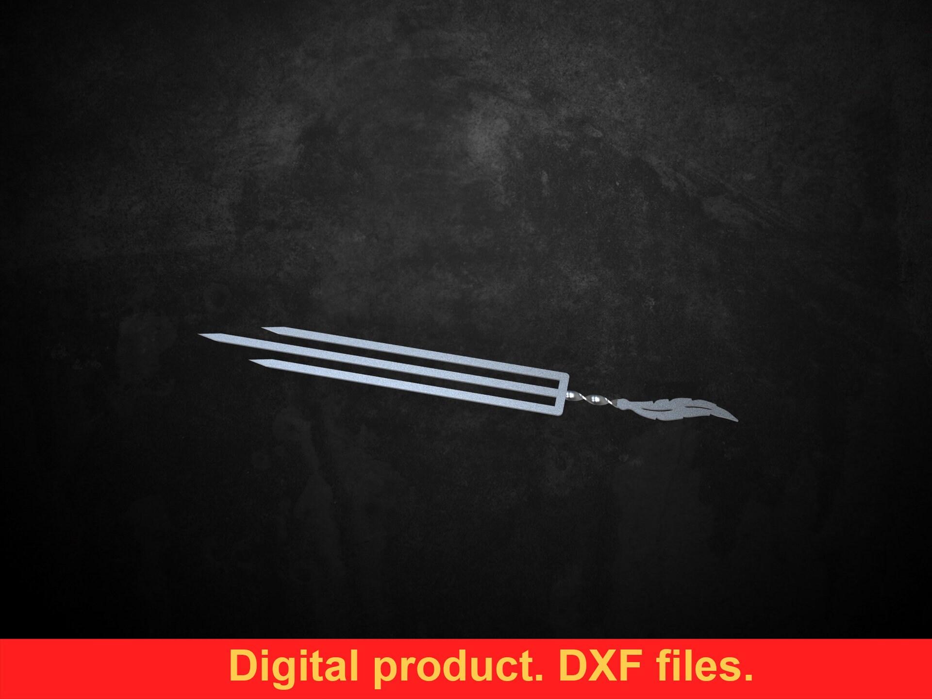 Skewers trident Feather DXF files for plasma laser CNC. | Etsy