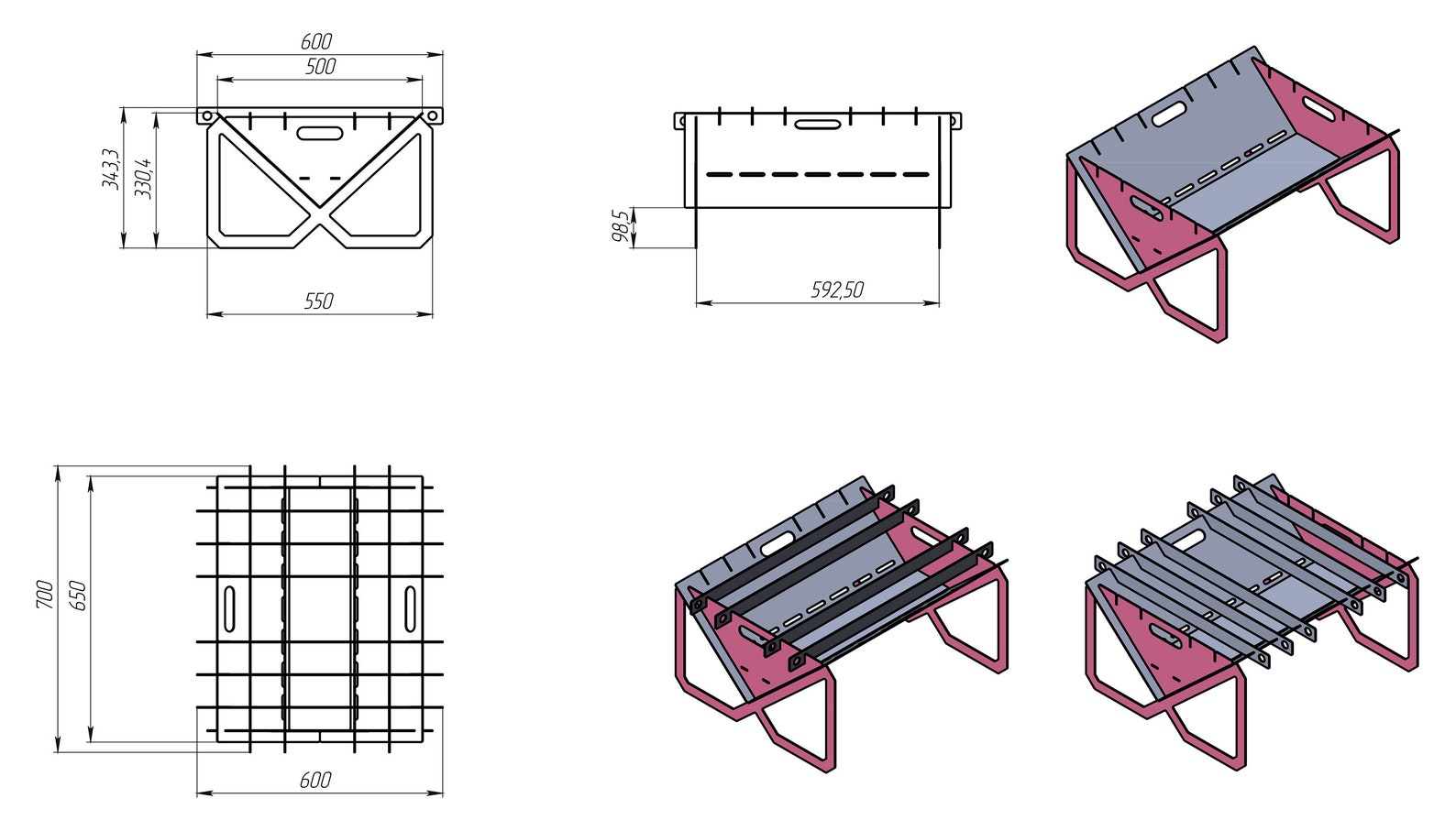 Fire Pit Collapsible DXF files for plasma laser cutting CNC. | Etsy