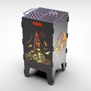 Lighthouse and Compass Fire Pit Grill DXF Files for Plasma, Laser, CNC ...