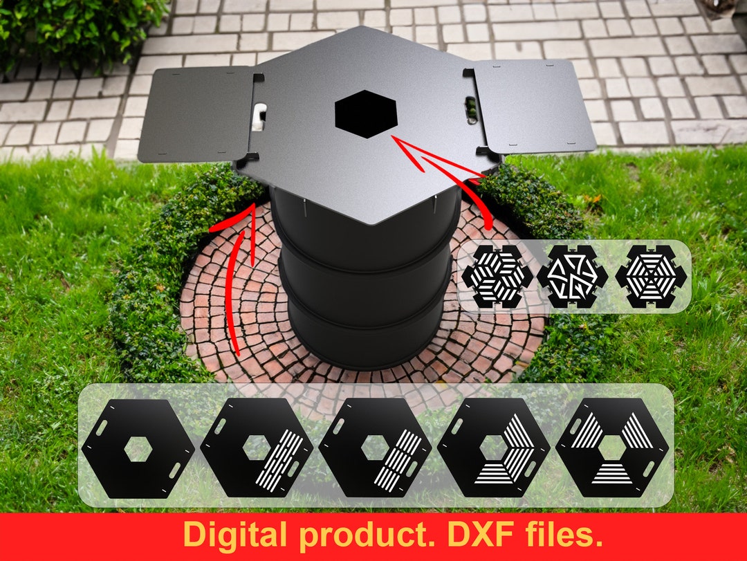 Hexagon Fire Plate 80 Cm for Fire Barrel and Kettle Barbecue Grill ...