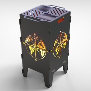 Compass Fire Pit Grill DXF Files for Plasma, Laser, CNC, Fire Pit ...