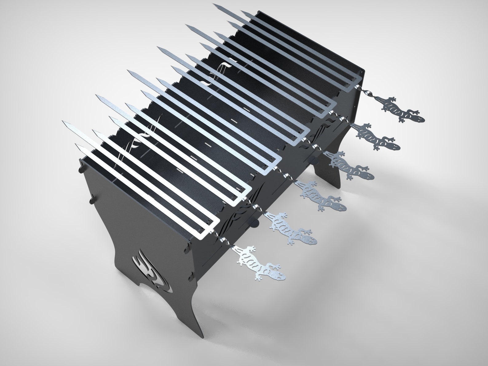 Skewers Trident Lizard DXF Files for Plasma Laser CNC. - Etsy