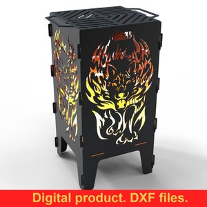 Fire Wolf Fire Pit Grill DXF Files for Plasma Laser CNC | Etsy
