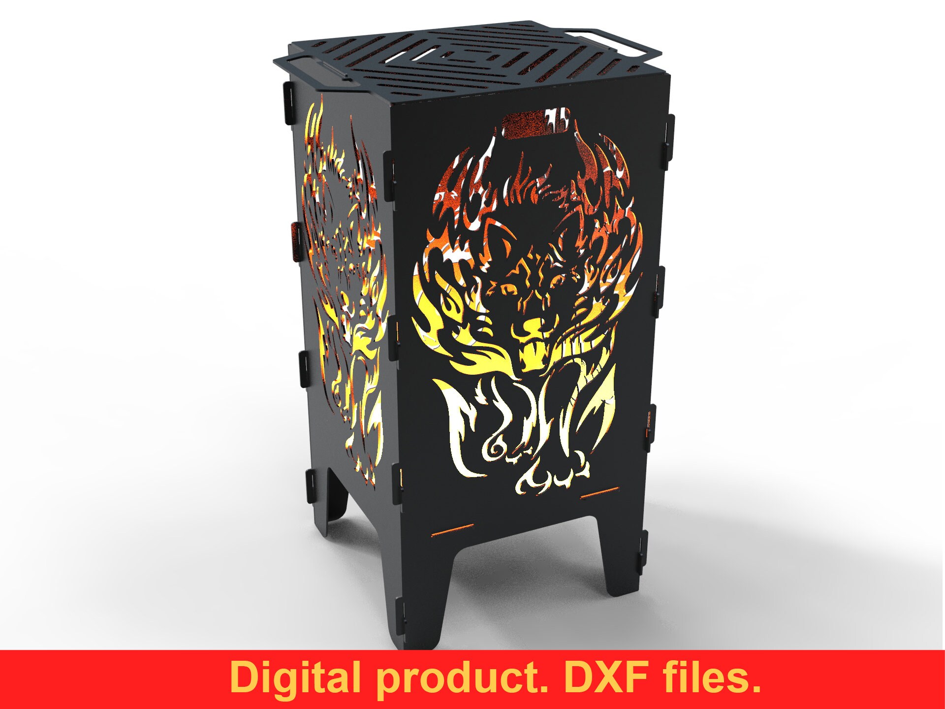Fire Wolf Fire Pit Grill DXF Files for Plasma Laser CNC | Etsy