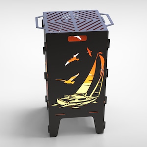 Sailboat Fire Pit Grill DXF Files for Plasma, Laser, CNC, Fire Pit ...