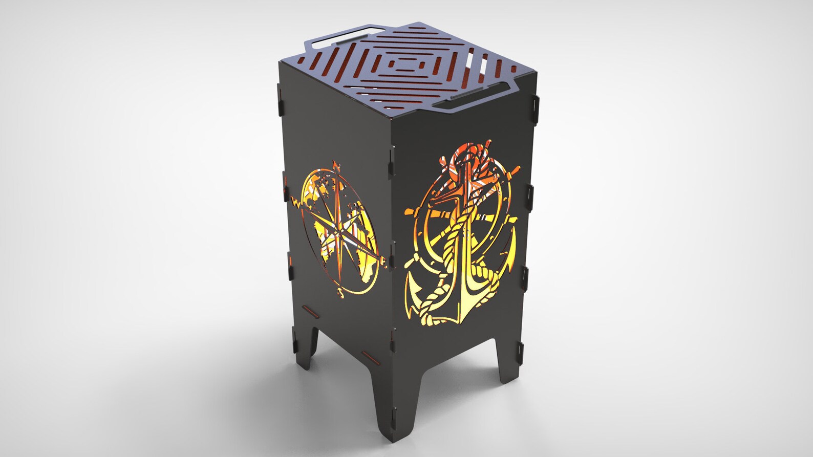 Compass and Anchor Fire Pit Grill DXF Files for Plasma Laser | Etsy