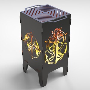 Compass and Anchor Fire Pit Grill DXF Files for Plasma, Laser, CNC ...