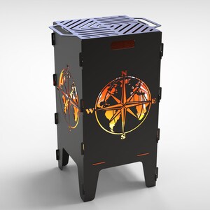 Compass Fire Pit Grill DXF Files for Plasma, Laser, CNC, Fire Pit ...