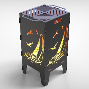 Sailboat Fire Pit Grill DXF Files for Plasma, Laser, CNC, Fire Pit ...