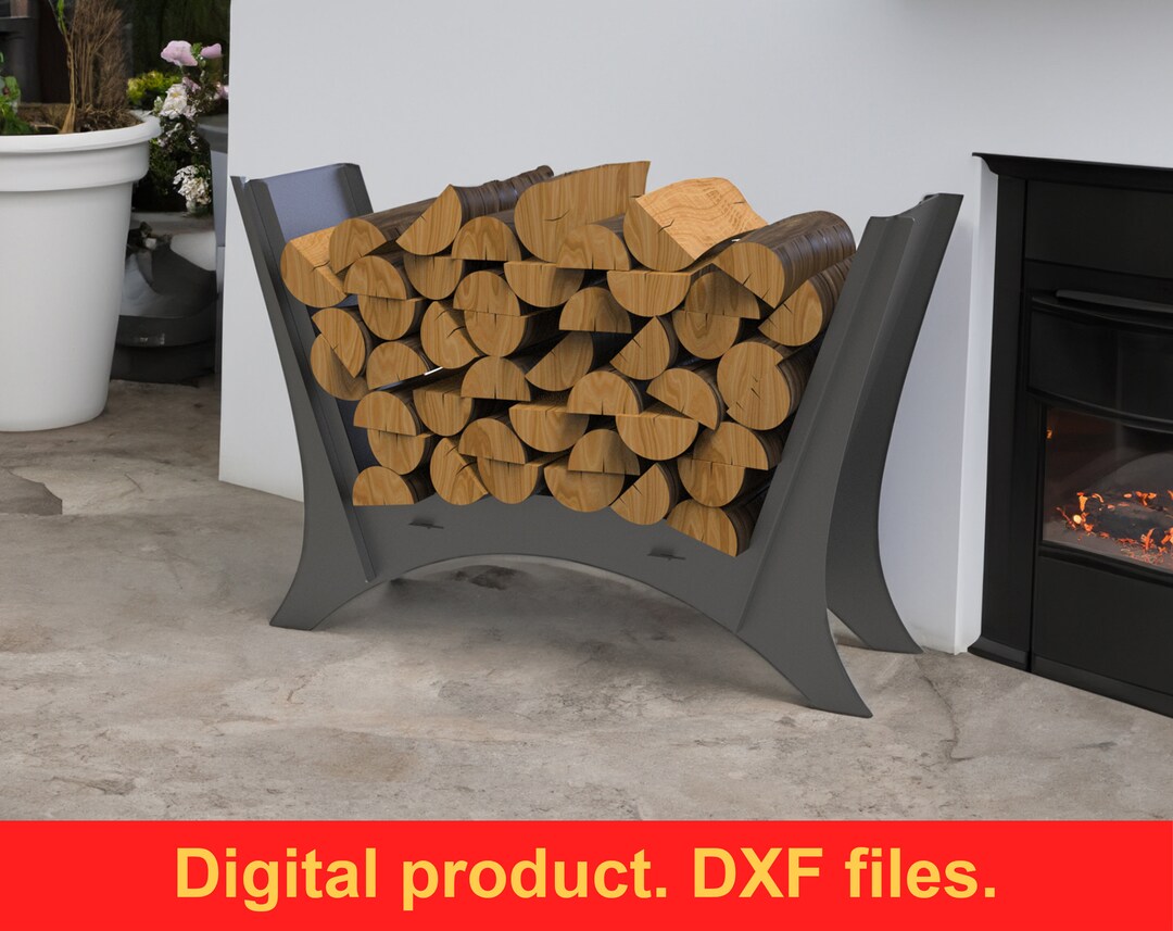 Rounded Minimalizm Firewood Rack V1, DXF Files for Plasma, Laser ...
