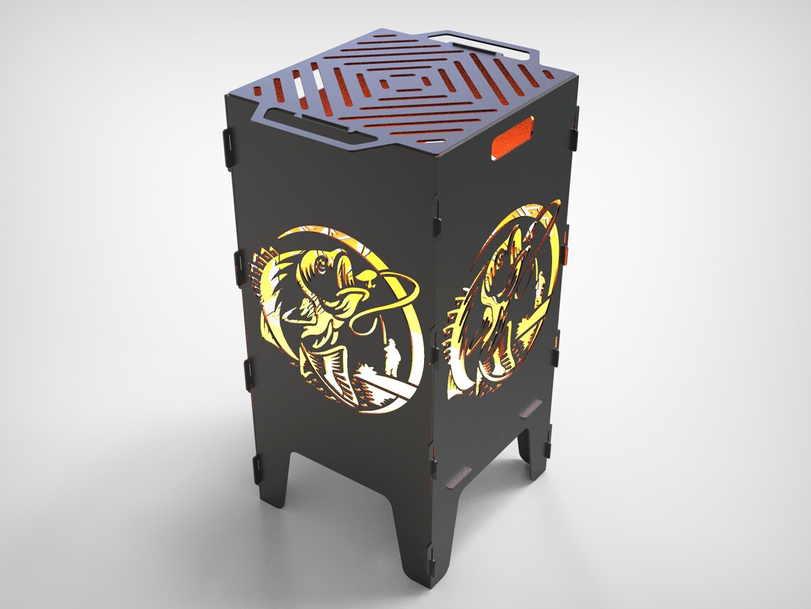Fishing V3 Fire Pit Grill DXF Files for Plasma Laser CNC - Etsy Canada