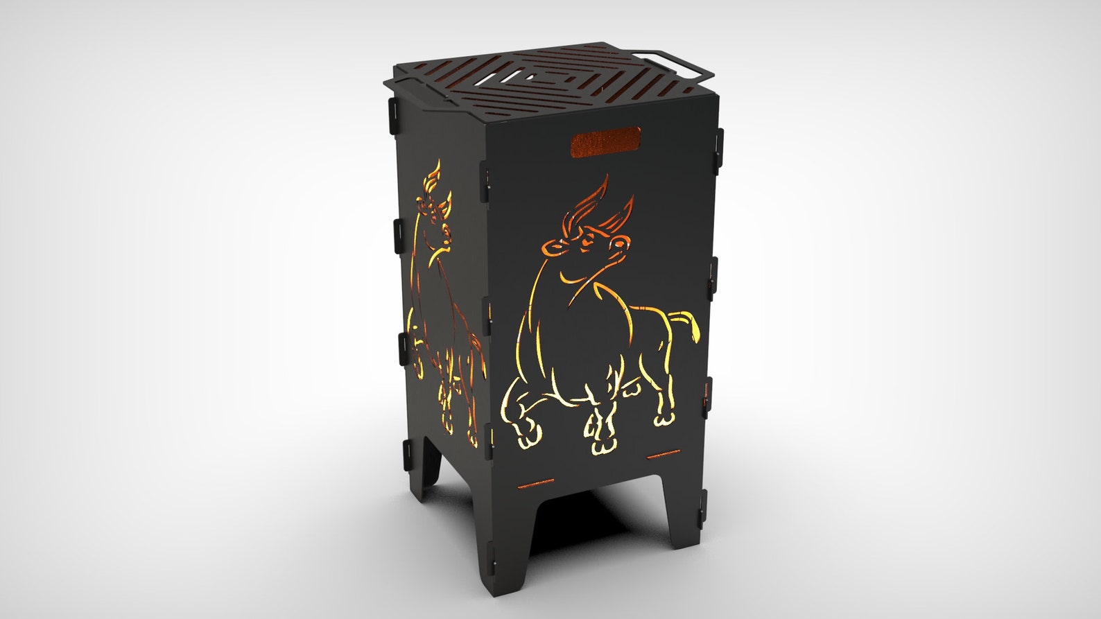 Bull Fire Pit Grill DXF Files for Plasma Laser CNC Fire - Etsy